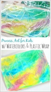 Process Art for Kids Using Plastic Wrap and Watercolor Paint - Buggy ...