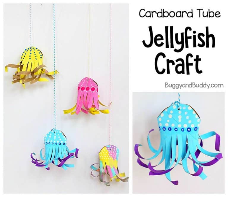 Cardboard Tube Jellyfish Craft for Kids - Buggy and Buddy