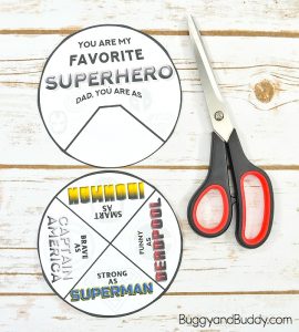Superhero Father's Day Card: Paper Plate Spinner Craft for Kids with ...