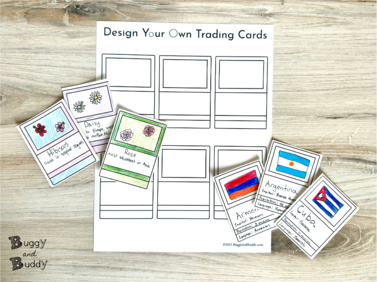 Free Trading Card Template - Buggy and Buddy